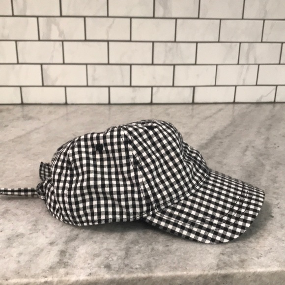 Madewell | Accessories | Madewell Gingham Tie Back Cap Black White ...